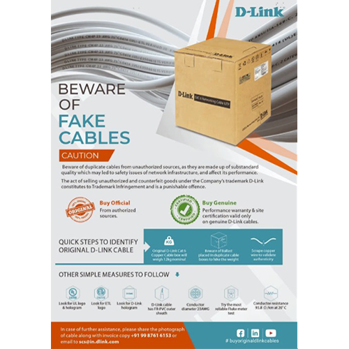 D-LINK LAN CABLE CAT 6 CU 305 METERS